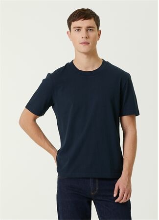 Bassigue Erkek Lacivert Logo Nakışlı Basic T-shirt S EU