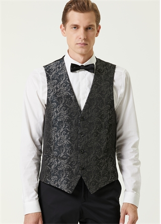 Palzileri Lab Erkek Siyah Etnik Desenli Yelek 50 IT