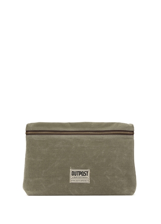 Outpost Kadın Raw Haki Deri Garnili Laptop Çantası EU