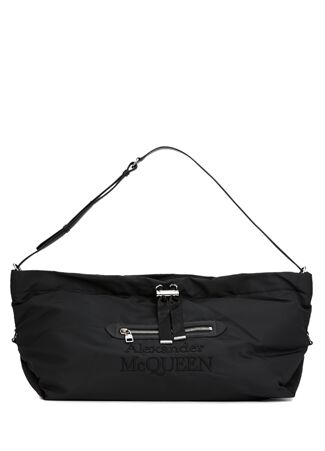 Alexander McQueen Kadın Siyah Logo Detaylı Omuz Çantası EU