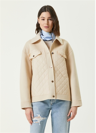 Sandro Kadın Bej Kapitoneli Yün Ceket 34 FR Sandro Kadın Bej Kapitoneli Yün Ceket 34 FR