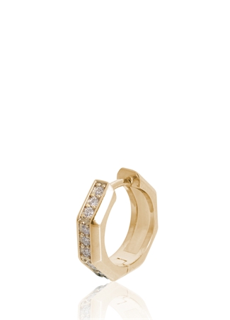 Saneva Kadın Amelie Single Pırlantalı Altın Rengi Küpe Yeşil EU