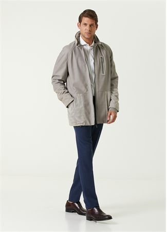 Palzileri Lab Erkek Gri Dik Yaka Garni Detaylı Mont 50 IT Palzileri Lab Erkek Gri Dik Yaka Garni Detaylı Mont 50 IT