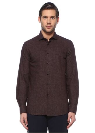 Palzileri Lab Erkek Bordo Modern Yaka Gömlek 40 IT