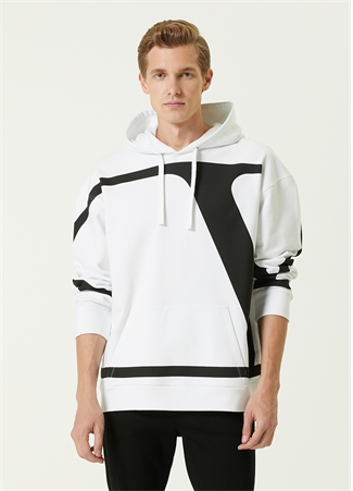 Valentino Erkek Beyaz Kapüşonlu Logo Baskılı Sweatshirt M EU Valentino Erkek Beyaz Kapüşonlu Logo Baskılı Sweatshirt M EU