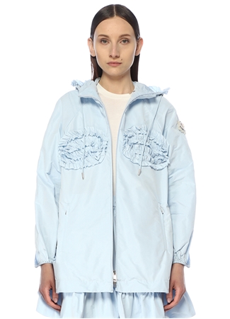 Moncler Genius Kadın Nervilia Fırfır Detaylı Ceket Mavi 2 US