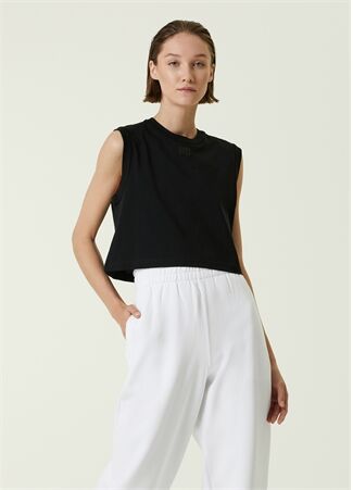 T by Alexander Wang Kadın Siyah Bisiklet Yaka Logolu Kolsuz T-shirt L EU T by Alexander Wang Kadın Siyah Bisiklet Yaka Logolu Kolsuz T-shirt L EU