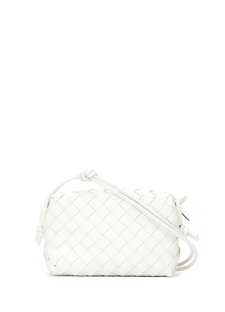 Bottega Veneta Kadın Loop Beyaz Deri Çanta Eu Bottega Veneta Kadın Loop Beyaz Deri Çanta Eu