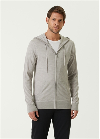 Allsaints Erkek Mode Bej Kapüşonlu Yün Triko Hırka S EU