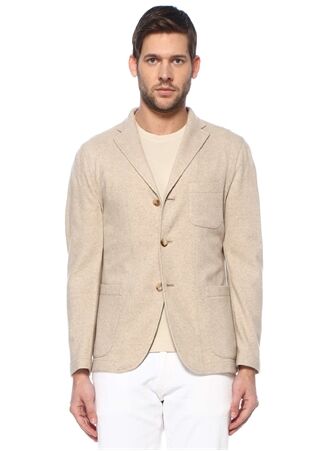 Boglioli Erkek Bej Kelebek Yaka Kaşmir Ceket M IT