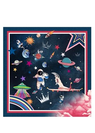 Loveiststore Kadın Spazio Karışık Desenli İpek Şal EU