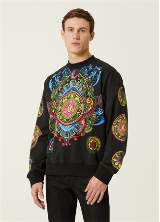 Versace Jeans Couture Erkek Siyah Logolu Sweatshirt S EU Versace Jeans Couture Erkek Siyah Logolu Sweatshirt S EU