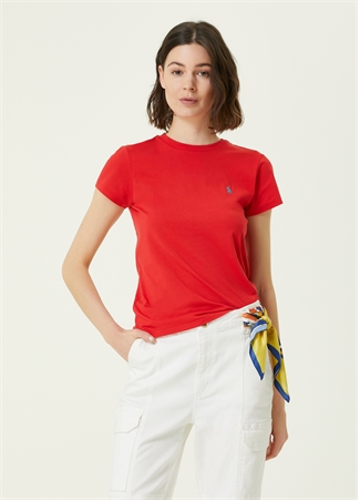 Polo Ralph Lauren Kadın Kırmızı Bisiklet Yaka T-shirt Xs Eu
