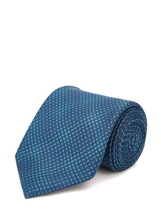 Pal Zileri Erkek Lacivert Mikro Desenli İpek Kravat EU
