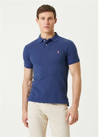Polo Ralph Lauren Erkek Lacivert Yaka T-shirt Mavi S EU