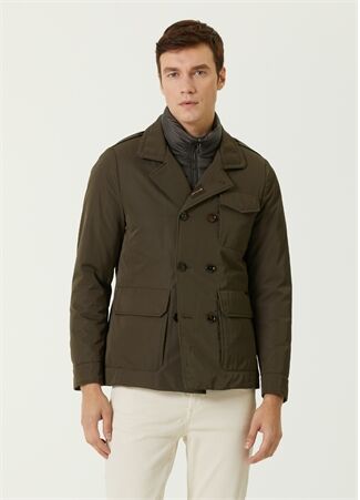 Moorer Erkek Boeri Haki Yaka Detaylı Dış Ceket 50 IT