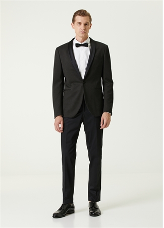 Palzileri Lab Erkek Siyah Şal Yaka Mikro Dokulu Ceket 50 IT