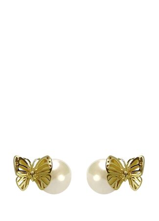 Diency Biel Kadın Kelebek Küpe Altın Rengi EU