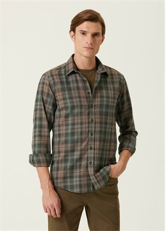 Network Erkek Slim Fit Kahverengi Gömlek 39 EU