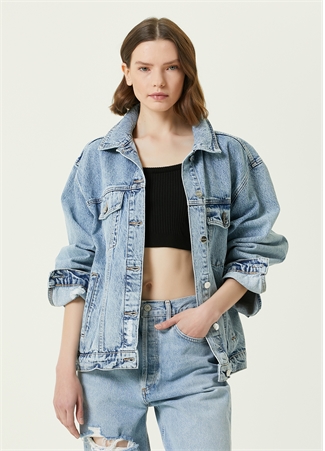 Anine Bing Kadın Mavi Denim Ceket S Eu Anine Bing Kadın Mavi Denim Ceket S Eu