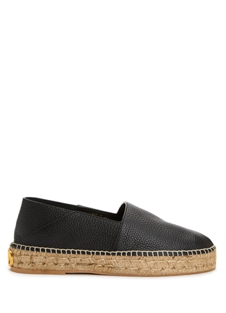 Valentino Garavani Erkek Siyah Deri Espadril 4 Eu Valentino Garavani Erkek Siyah Deri Espadril 4 Eu