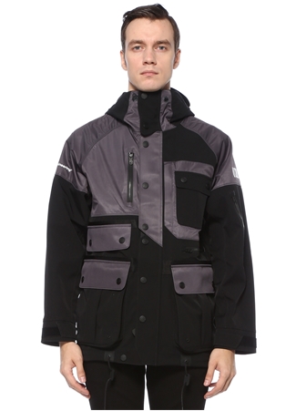 Colmar X White Mountaineering Erkek Gri Siyah Kapüşonlu Parka S EU