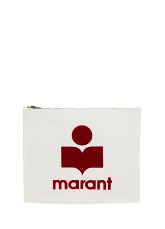 Isabel Marant Kadın Beyaz Logolu El Portföyü EU