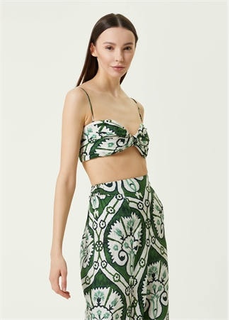 Johanna Ortiz Kadın Yeşil Etnik Desenli Cropped Bluz 6 Us Johanna Ortiz Kadın Yeşil Etnik Desenli Cropped Bluz 6 Us