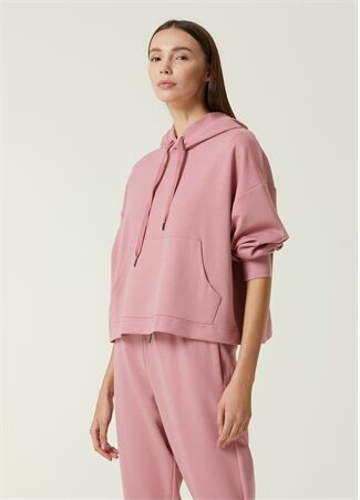 John Frank Kadın Pembe Kapüşonlu Sweatshirt S EU