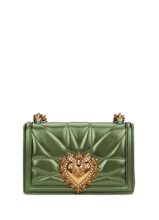 Dolce&Gabbana Kadın Devotion Medium Yeşil Deri Omuz Çantası EU Dolce&Gabbana Kadın Devotion Medium Yeşil Deri Omuz Çantası EU
