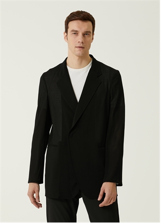 Emporio Armani Erkek Siyah Kelebek Yaka Çizgi Dokulu Yün Ceket 50 IT Emporio Armani Erkek Siyah Kelebek Yaka Çizgi Dokulu Yün Ceket 50 IT