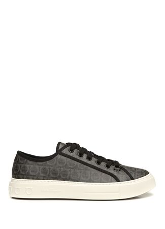 Salvatore Ferragamo Erkek Siyah Logo Desenli Sneaker UK