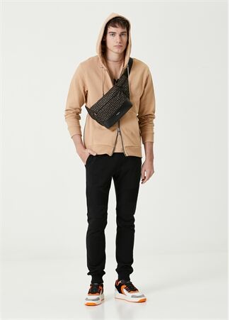 Balmain Erkek Bej Kapüşonlu Logolu Sweatshirt S EU