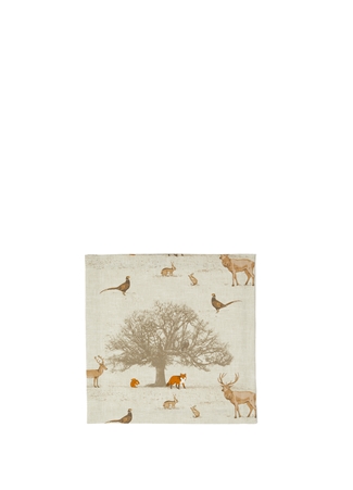 Maisonb Retro Desenli Keten Peçete Çok Renkli