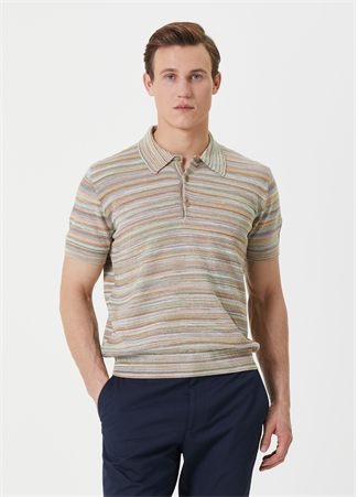 Etro Erkek Bej Polo Yaka Çizgili Kısa Kollu Triko Xl Eu Etro Erkek Bej Polo Yaka Çizgili Kısa Kollu Triko Xl Eu