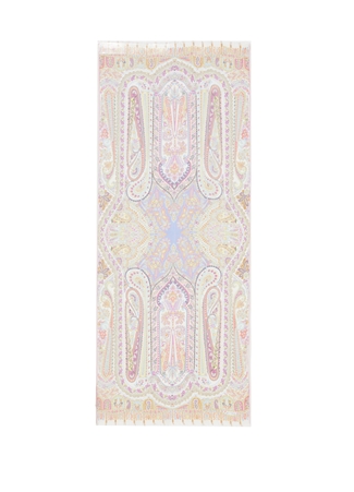 Etro Kadın Colorblocked Etnik Desenli İpek Şal Mavi EU Etro Kadın Colorblocked Etnik Desenli İpek Şal Mavi EU