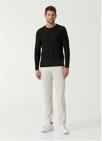 Palzileri Lab Erkek Siyah Kabartmalı Dokulu Kazak 48 IT