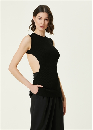Loulou Studio Kadın Siyah Sırt Detaylı İpek Triko Xs Eu