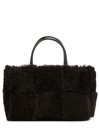 Bottega Veneta Kadın Arco Siyah Deri Çanta Kahverengi EU