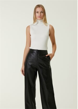 Beymen Collection Kadın Beyaz Dik Yaka Kolsuz Triko L