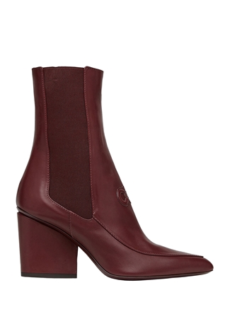 Salvatore Ferragamo Kadın Gancini Bordo Deri Bot 5.5 US Salvatore Ferragamo Kadın Gancini Bordo Deri Bot 5.5 US