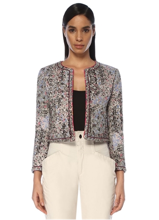 Isabel Marant Kadın Mavi Desenli Trok Detaylı Crop Ceket 38 Fr Isabel Marant Kadın Mavi Desenli Trok Detaylı Crop Ceket 38 Fr