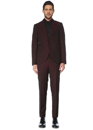 Cerimonia Erkek Bordo Kelebek Yaka Yün Takım 50 IT