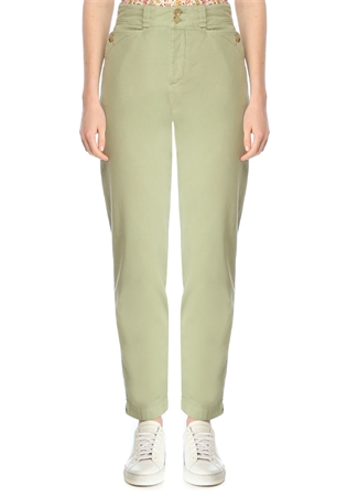 Etro Kadın Yeşil Normal Bel Boru Paça Pantolon 38 IT