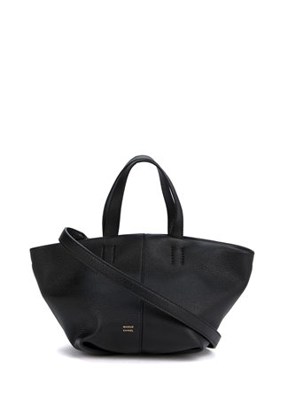 Mansur Gavriel Kadın Tulipano Mini Siyah Deri Omuz Çantası EU Mansur Gavriel Kadın Tulipano Mini Siyah Deri Omuz Çantası EU