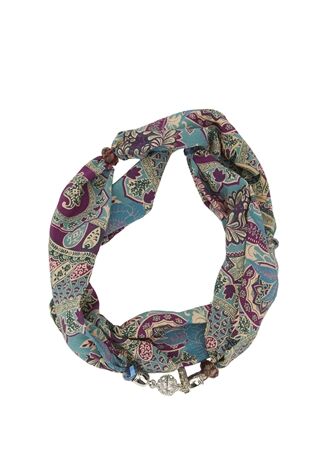 Etro Kadın Mavi Desenli İpek Kolye EU