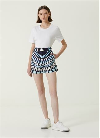 Valentino Kadın Mavi Beyaz Karışık Desenli Şort 42 IT