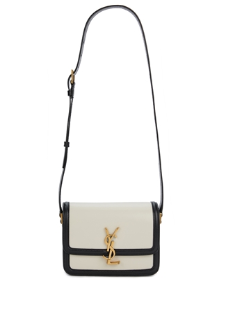 Kadın Salferino Small Beyaz Siyah Deri Omuz Çantas EU