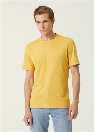Brunello Cucinelli Erkek Sarı Bisiklet Yaka Basic T-shirt XL EU Brunello Cucinelli Erkek Sarı Bisiklet Yaka Basic T-shirt XL EU