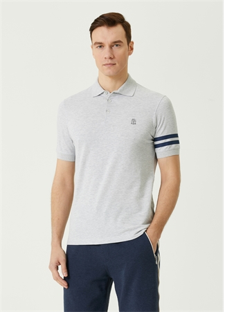 Brunello Cucinelli Erkek Gri Polo Yaka Şeritli T-shirt M EU Brunello Cucinelli Erkek Gri Polo Yaka Şeritli T-shirt M EU